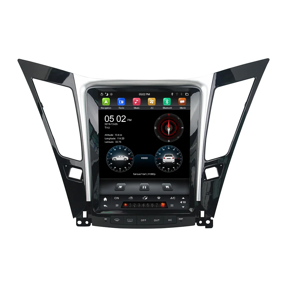 Vertical Screen 9.7" Tesla Style Car Radio Audio Player For Sonata 2014 ...