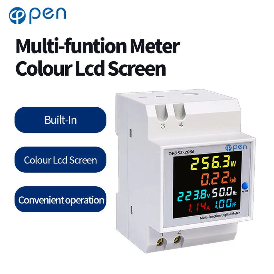 OEM Din Rail 110V 220V 380V 100A Voltage Current Power Factor Active ...