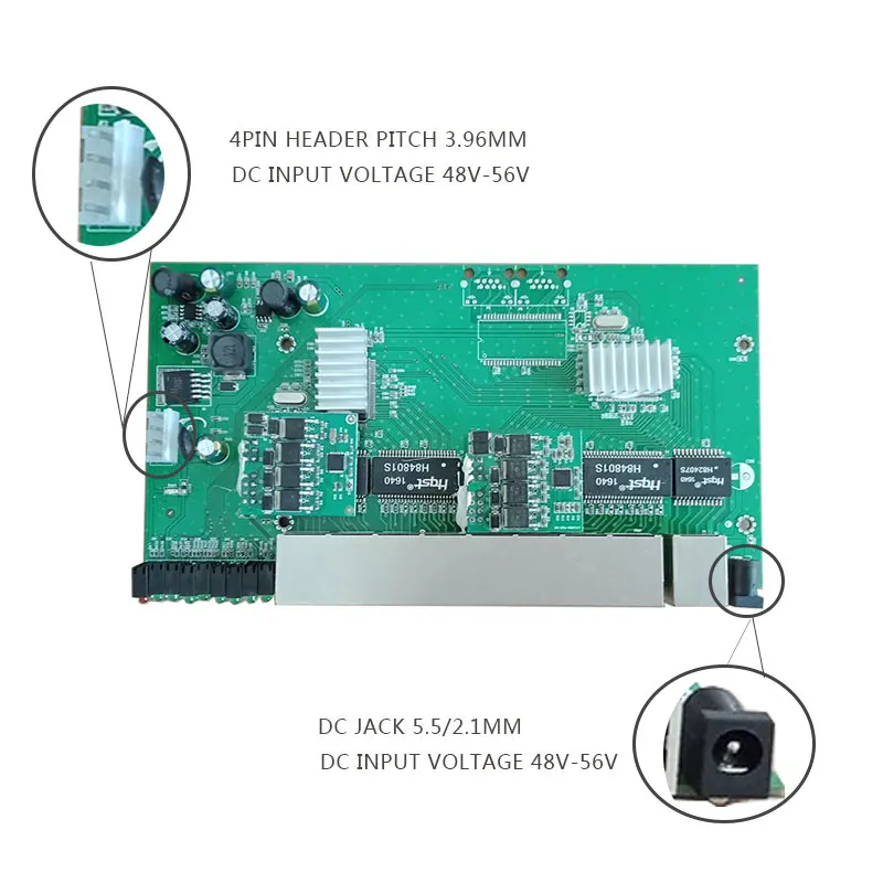 9port Gigabit Poe Switch Module Pcba Transmission Rate 10/100/1000mbps ...
