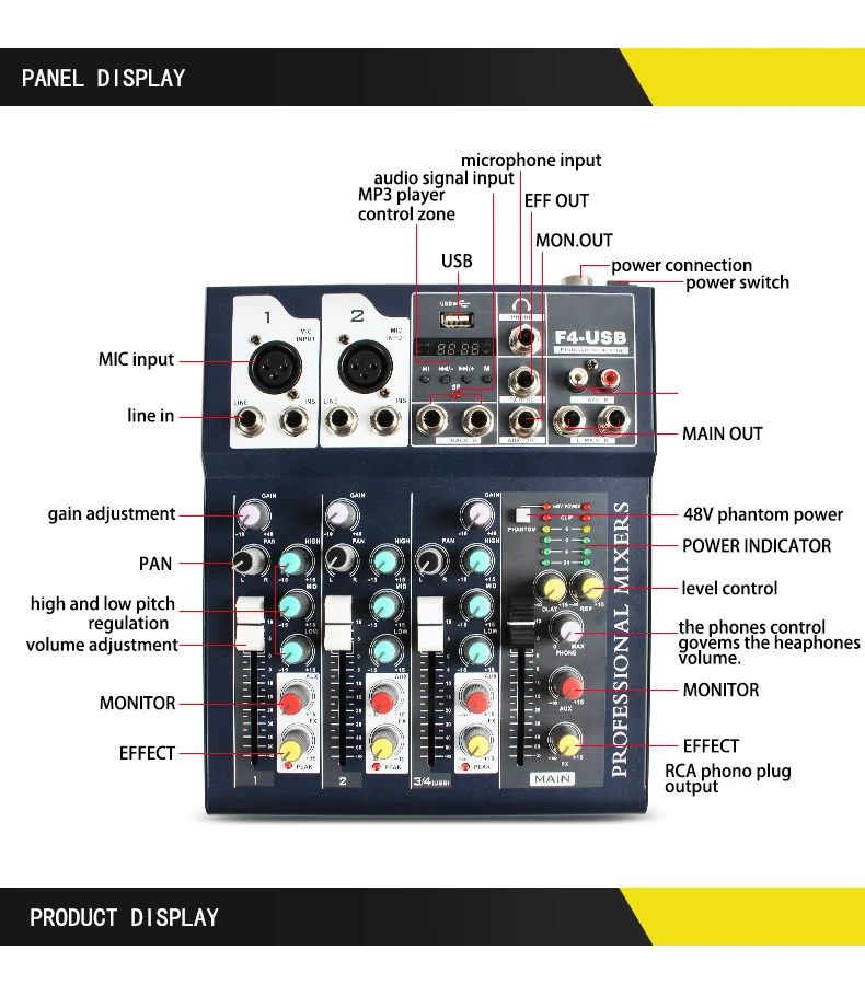 Best Price 4-channel Mini Mixer Audio Balance Cable Amplifier Pro ...