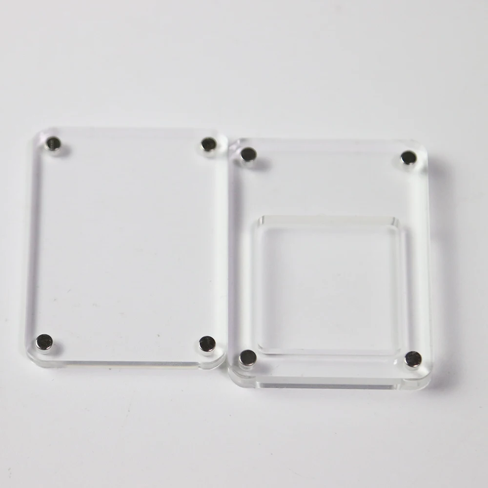 Acrylic Glass Top Gem Box White & Black Showcase Gemstone Casket ...