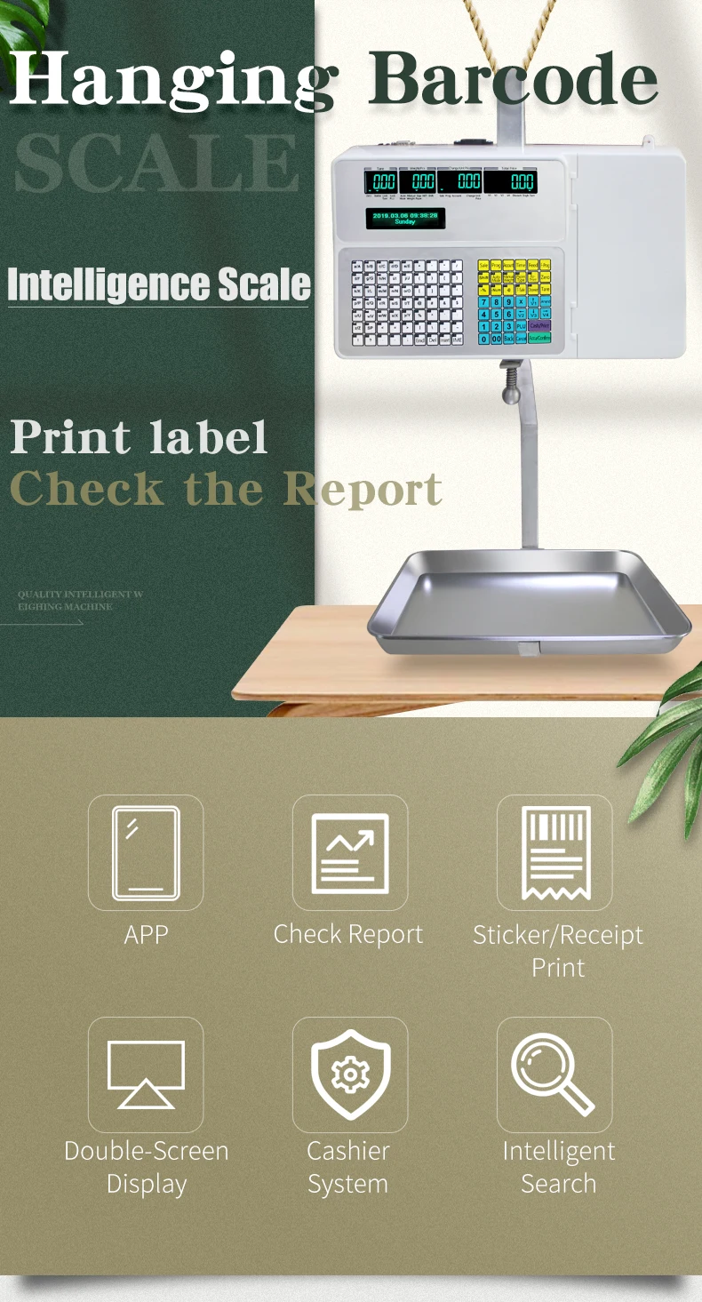 NVK 30kg Barcode Label Printing Scale for Seafood Electronics