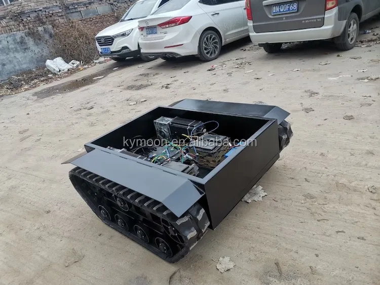 Robot Rubber Tracked Vehicle Rubber Crawler Vehicle Loading Weight ...