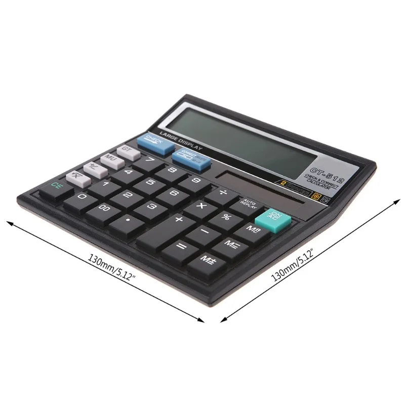 Ct 512 Calculator Desktop Jumbo 12 Digits Big Display Dual Power ...