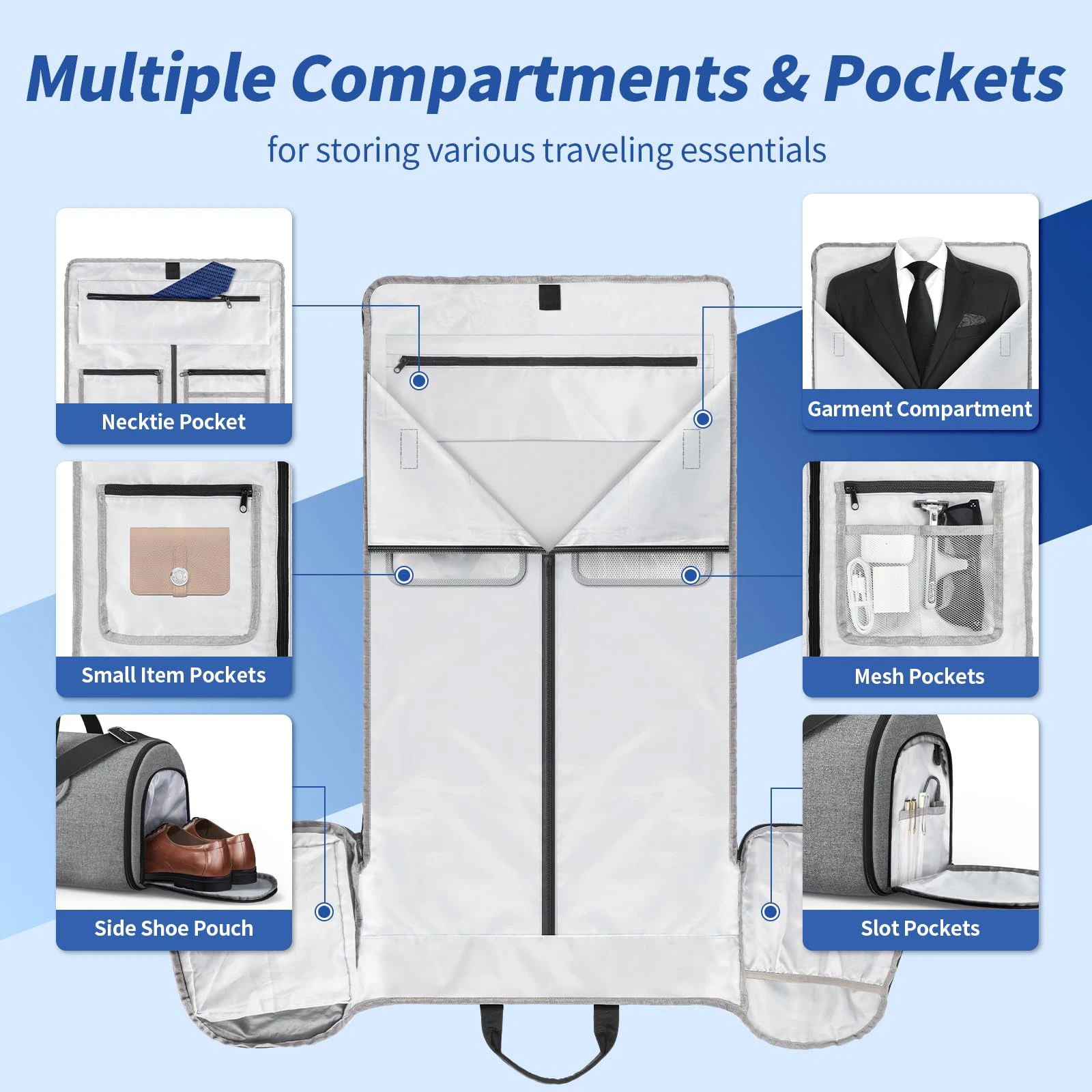 High Quality Folding Uniform Garment Bag Suit Cover Convertible Travel ...
