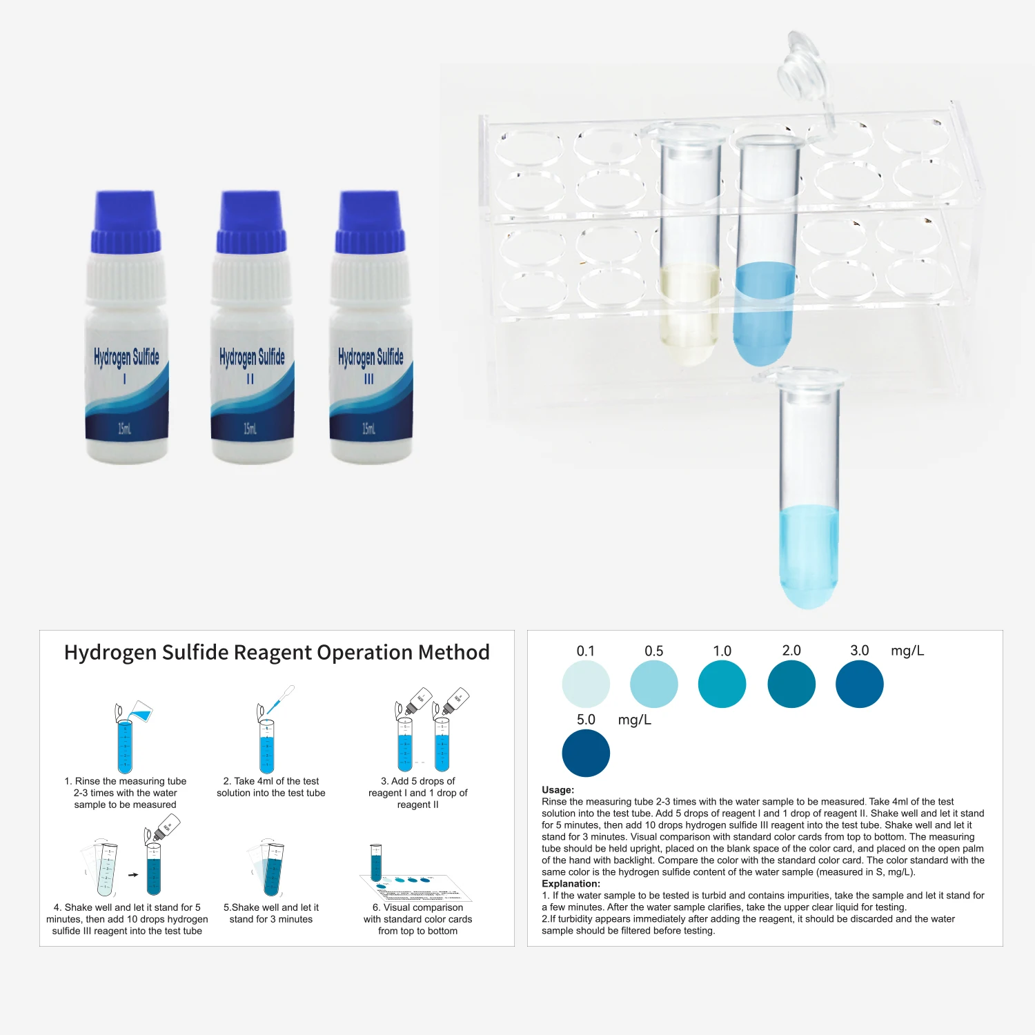 High Quality Hydrogen Sulfide Reagent for Pool Testing