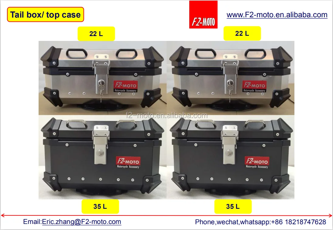 F2 22L 35L 45L 55L 65L 85L waterproof motorcycle trunk case rear case ...