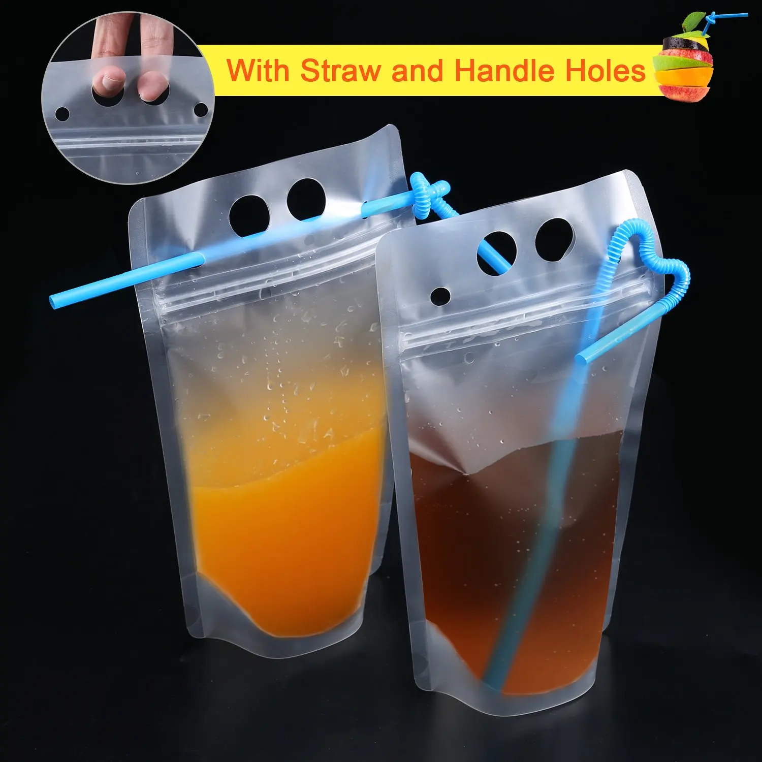 Biodegradable Transparent Hand-held Ziplock Plastic Juice Drink Bag ...