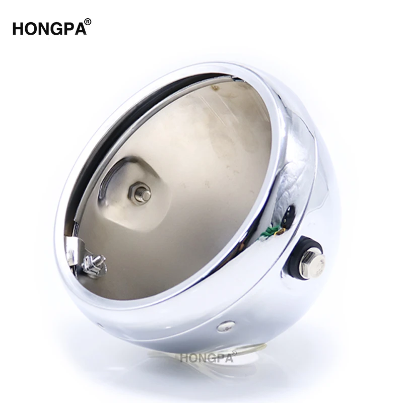 Black/chrome 6.5 Inch Headlight Holder Motorcycle Housing Bucket 6.5 ...