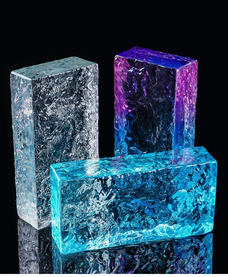 Colorful 50x100x200mm Rectangular Clear Glass Brick Wall Building ...