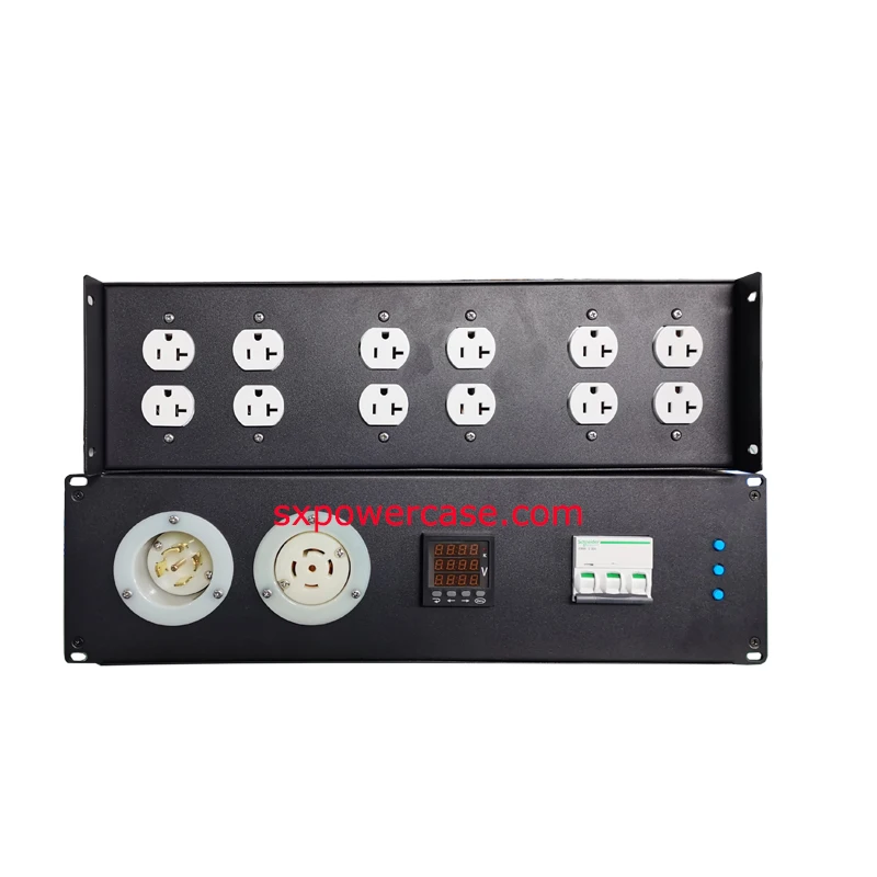 50amp Twist Lock Inlet 220V 240V Distribution Rack - SX-3RU-12