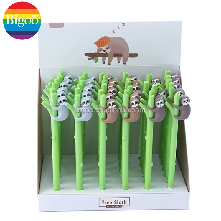 Kawaii Pen Cartoon Tree With Sloth Design 0.5mm Gel Ink Pen With Custom ...