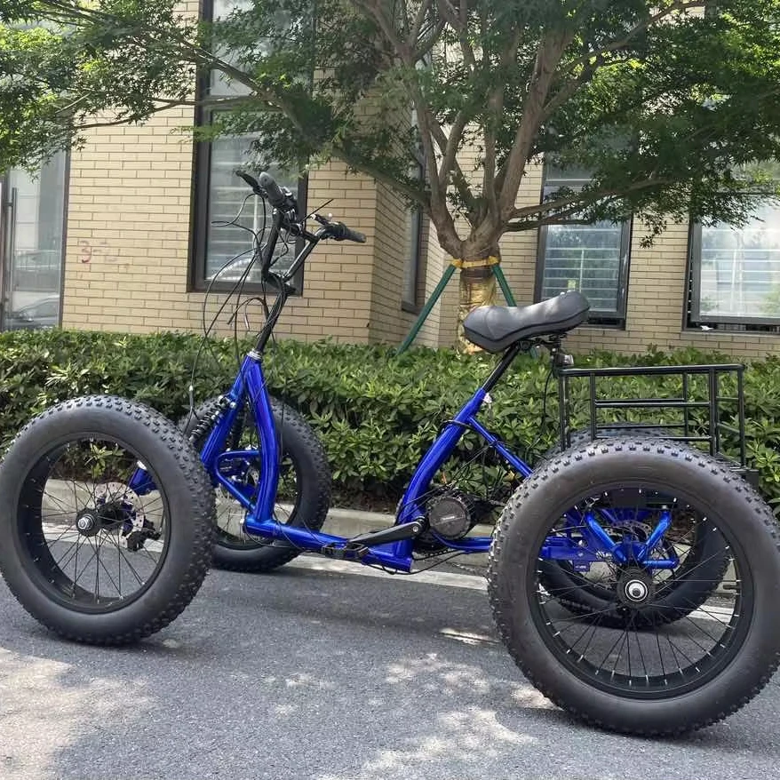 Hot Selling 750W Electric Quad Ricycle Cargo Bicycle – Four-Wheel Fat ...