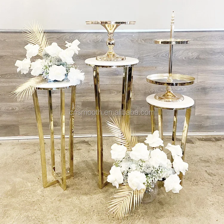 Stunning Baby Shower Decor Gold Circle Dessert Cake Display Wedding ...