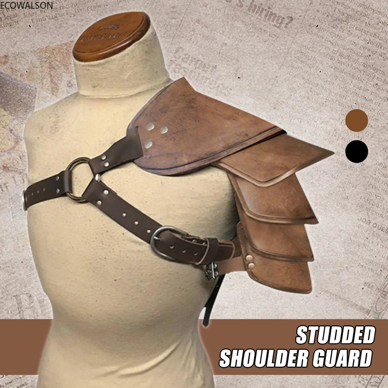 Medieval Single Shoulder Armor - Gothic Steampunk PU Leather
