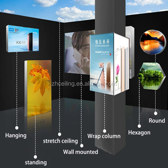 Hanging Suspended Wall Mounted Pvc Stretch Ceiling Film Screen Single ...