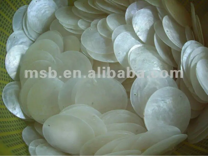 Colored Green Round Capiz Shell for Chandelier Lampshades