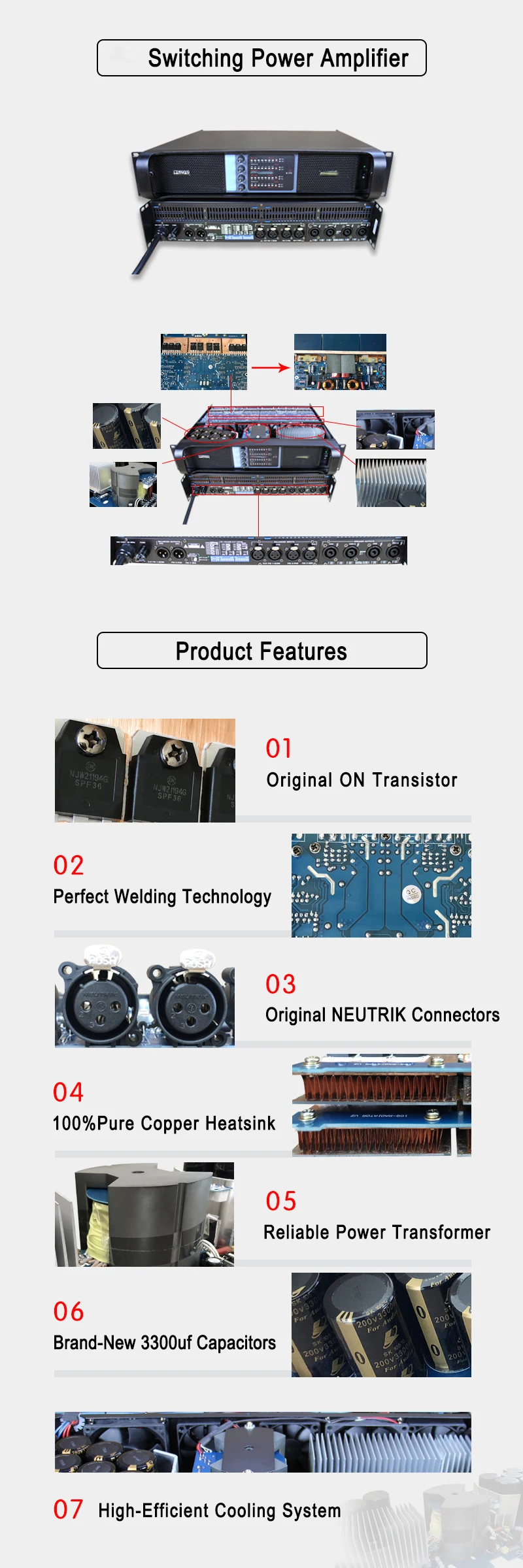 Fb-6kq 4 Channel Class Td Sound System Professional Power Amplifier For ...