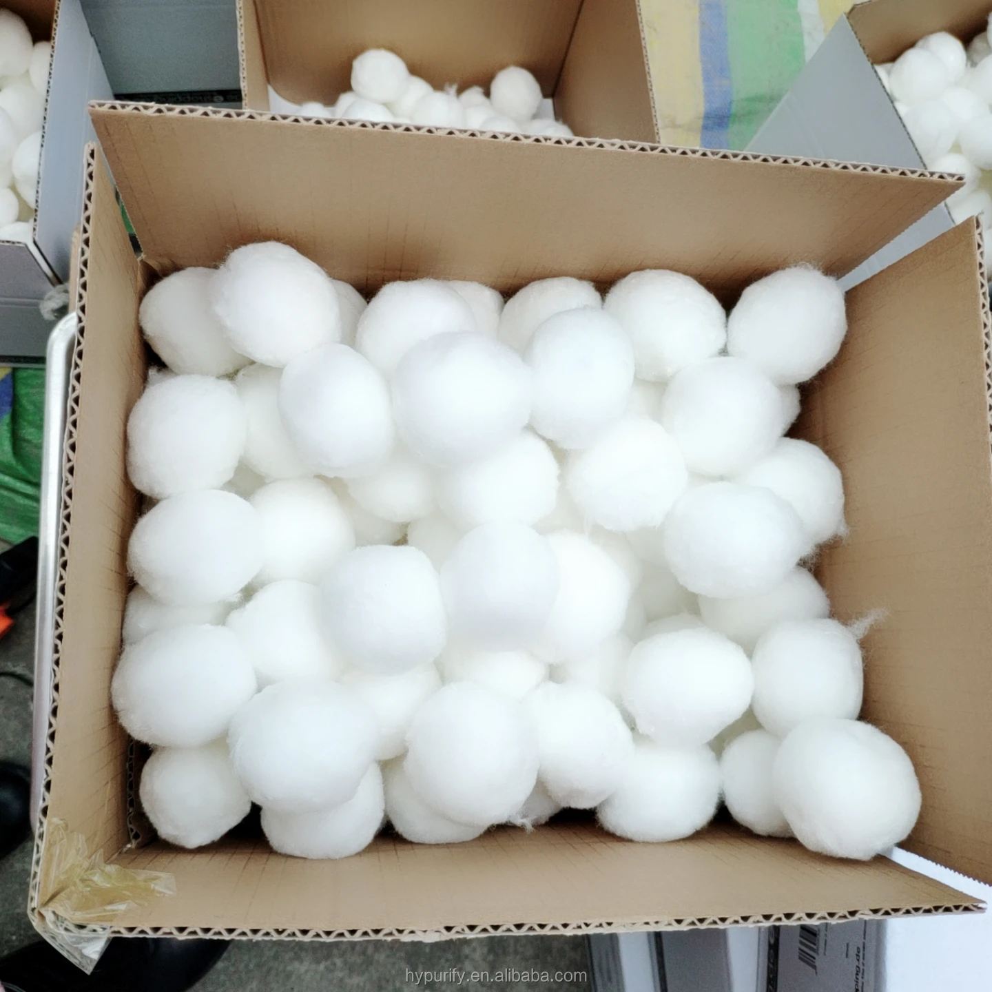 White Clean 40mm Polyester Filter Fiber Balls For Swimming Pool Replace ...