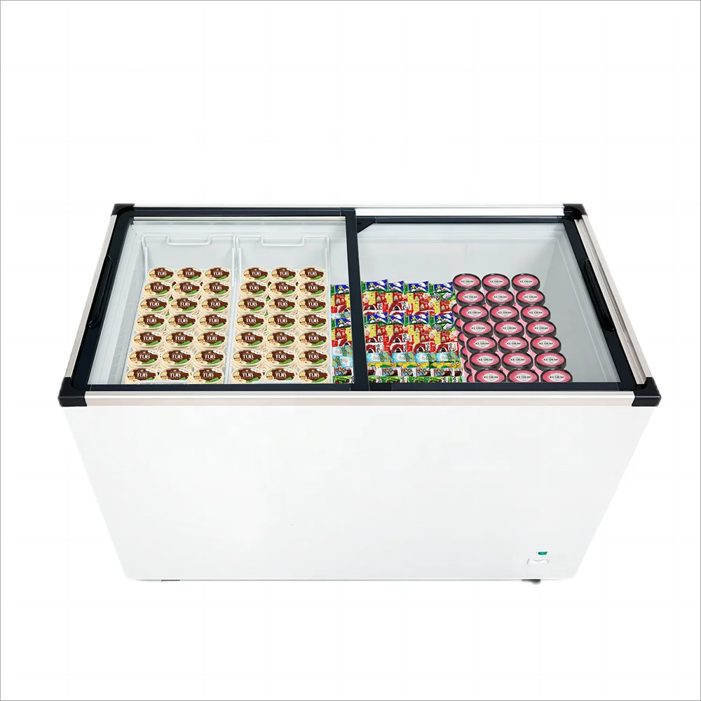 Kenkuhl Flat Glass Top Display Freezer Ice Cream Freezer Supermarket ...