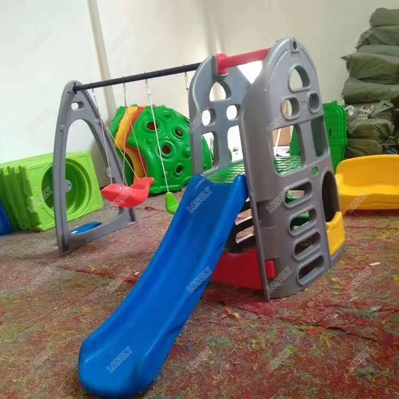 Backyard Plastic Toy Slides and Swings Set for Children