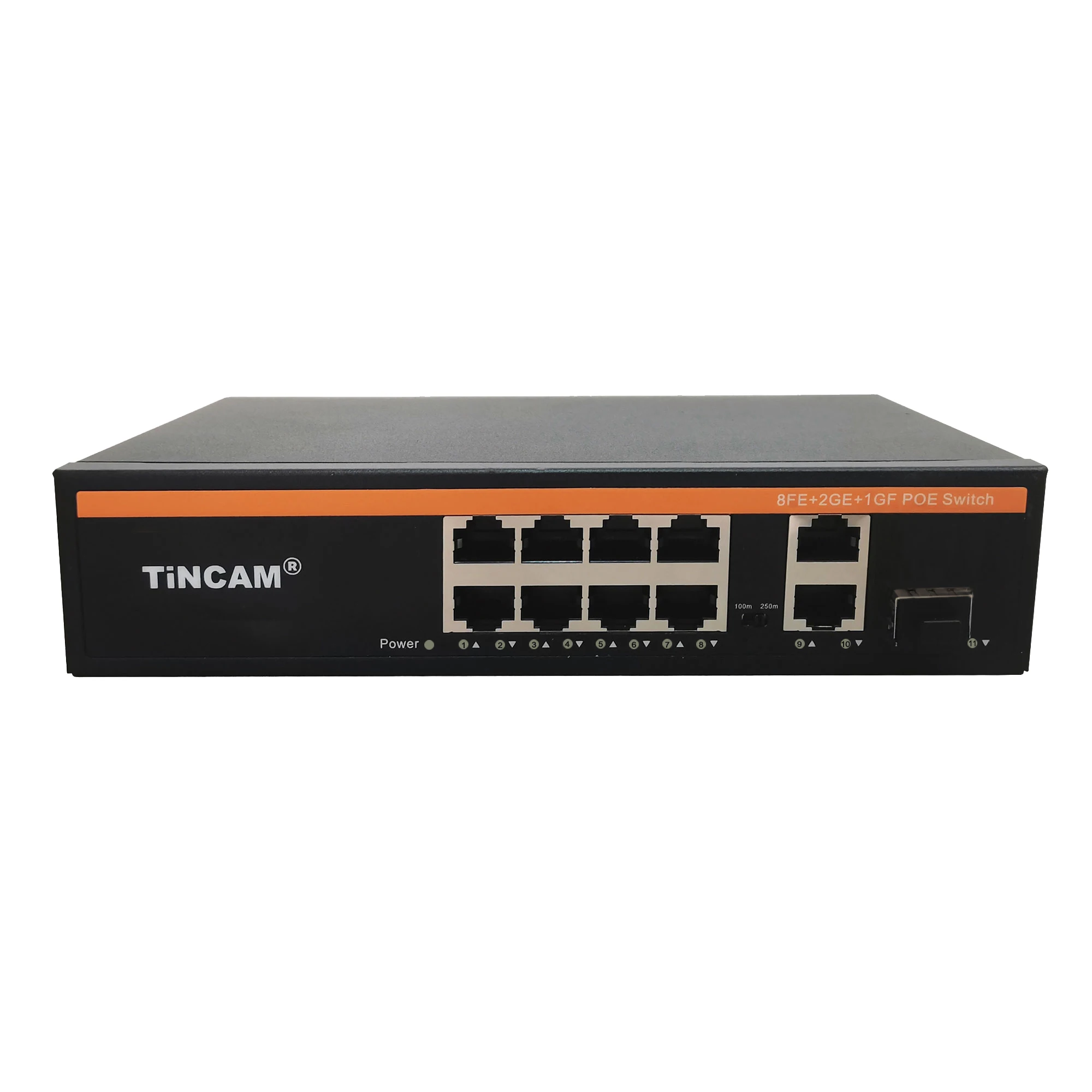 Tincam Dc48v 120w Built-in Power Poe Switch 8 Rj45 Ports 10/100m +2 ...