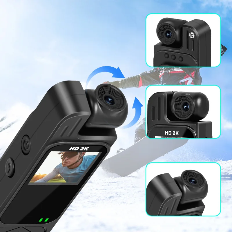 Portable 2K Mini Action Camera with Night Vision & Waterproof