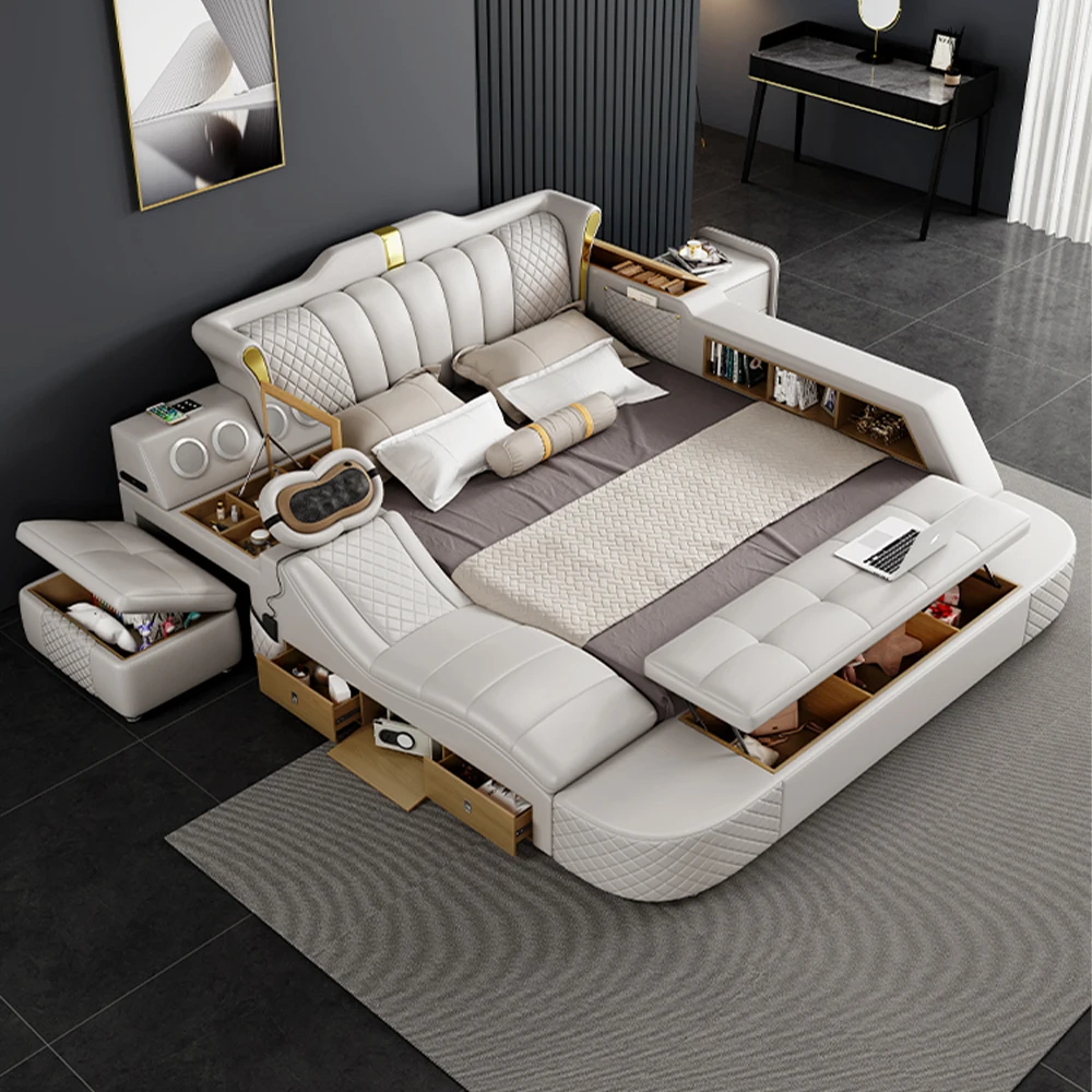 Tech Smart Bed 2 People with King Size Bed Frame Queen