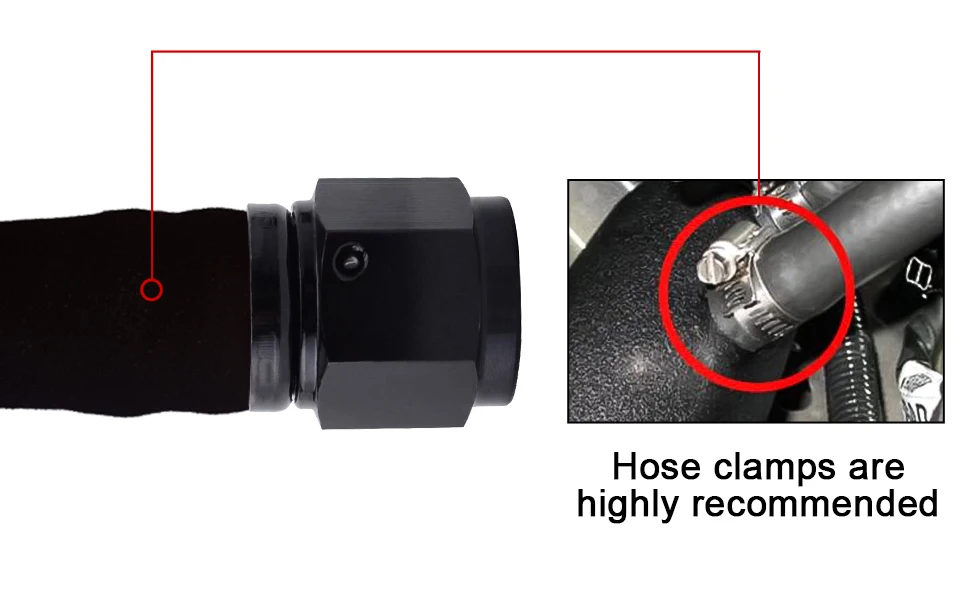 Black Anodized Aluminum AN Push Lock Fitting - Universal