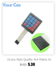 1X5 Matrix Keyboard - 5 Numeric Keys with LED Membrane