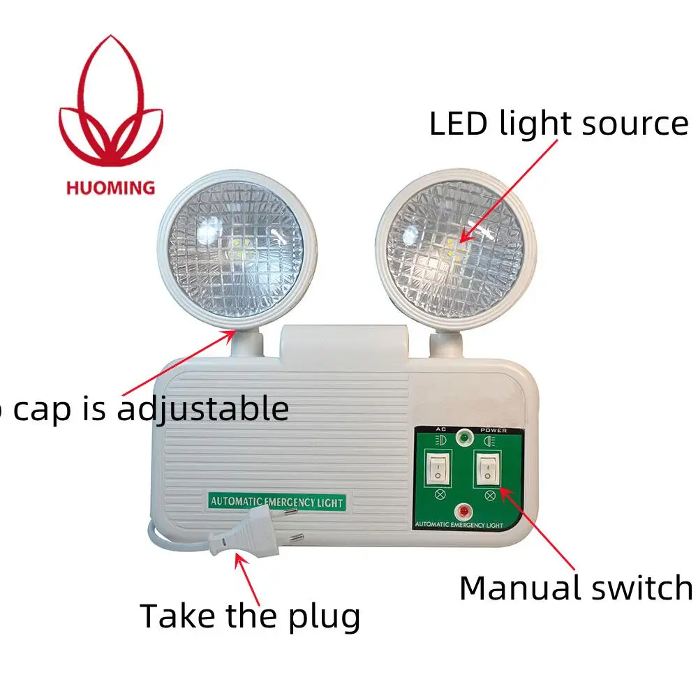 Wall Mounted Twin Spot LED Emergency Light with Nickel Cadmium Battery ...