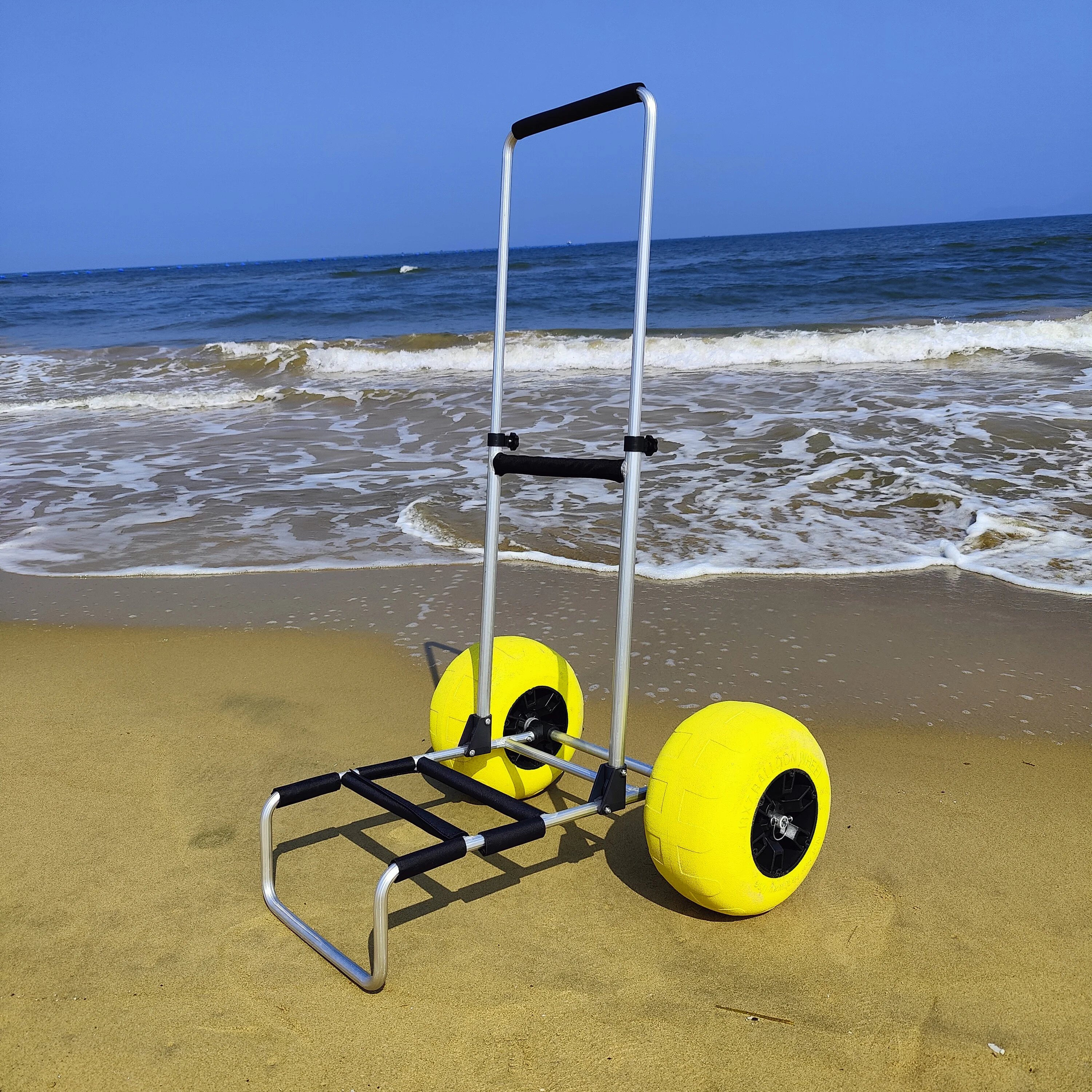 Folding Beach Cart with Balloon Wheels - Ultimate Sand Mobility