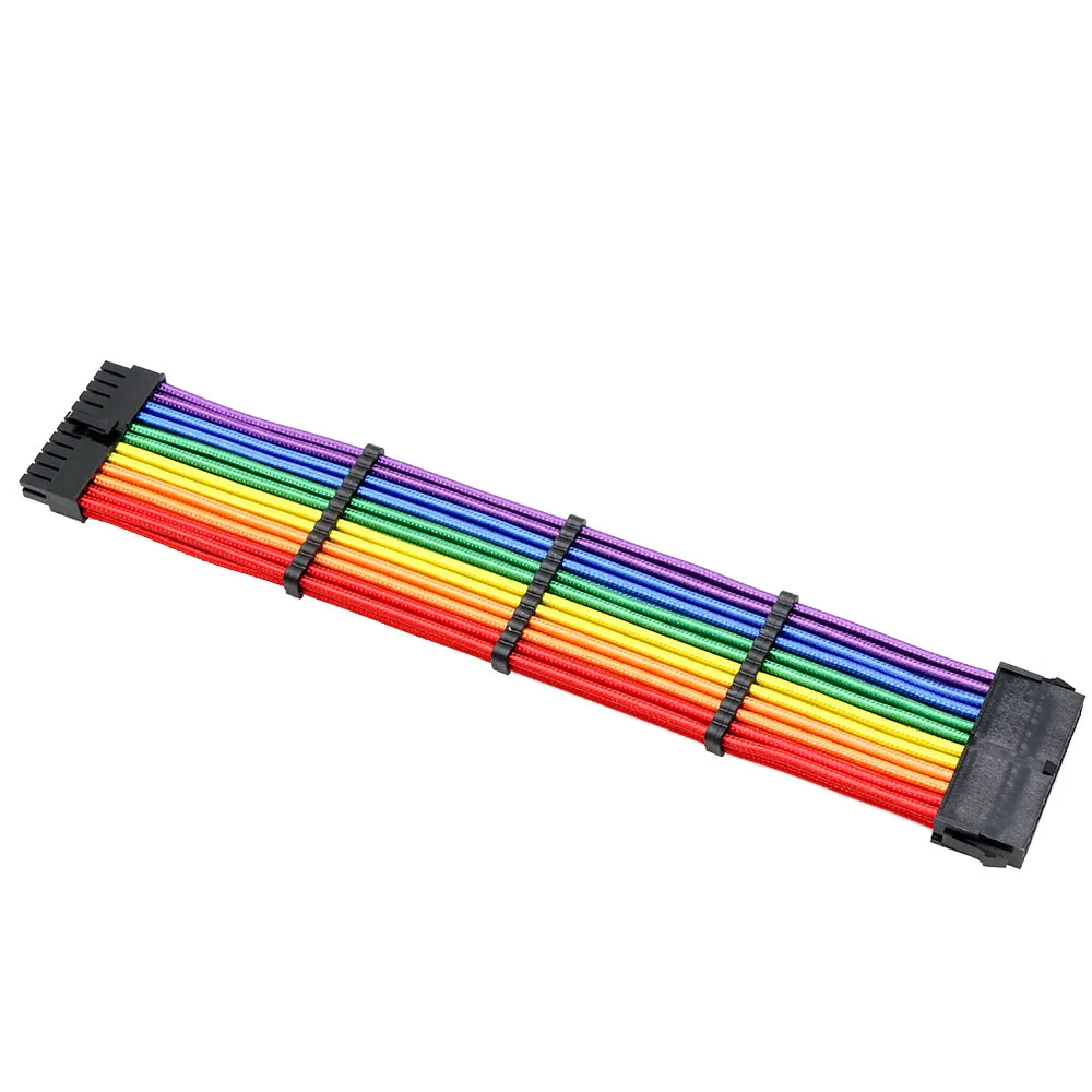 24 Pin Extension Cable Colorful Sleeve 24pin Male To 24pin Female Atx ...