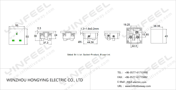 Type-G British Standard Cabinet Socket Model No. IF-BSS-50| Alibaba.com