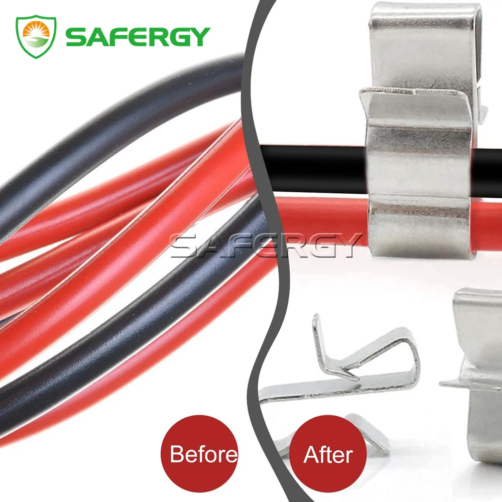 Universal Stainless Steel SUS304 2x4mmsq PV Cables Clips Solar Panel ...