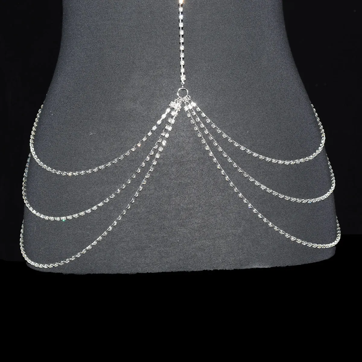 Sexy Crystal Diamond Belly Waist Body Chain Bikini Crystal Waist Chain