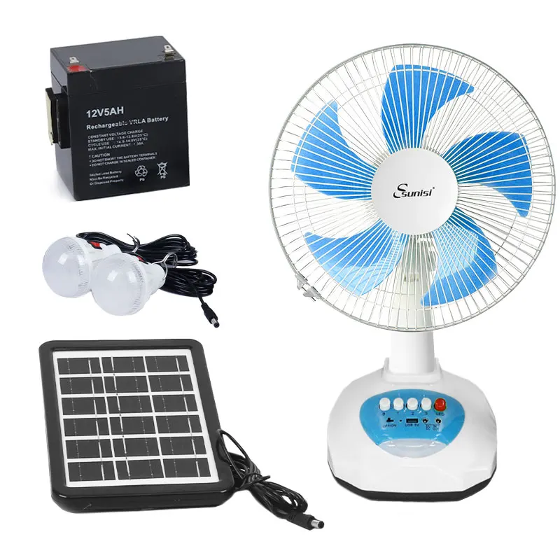 12inch Solar Table Fan - Rechargeable & Efficient Cooling