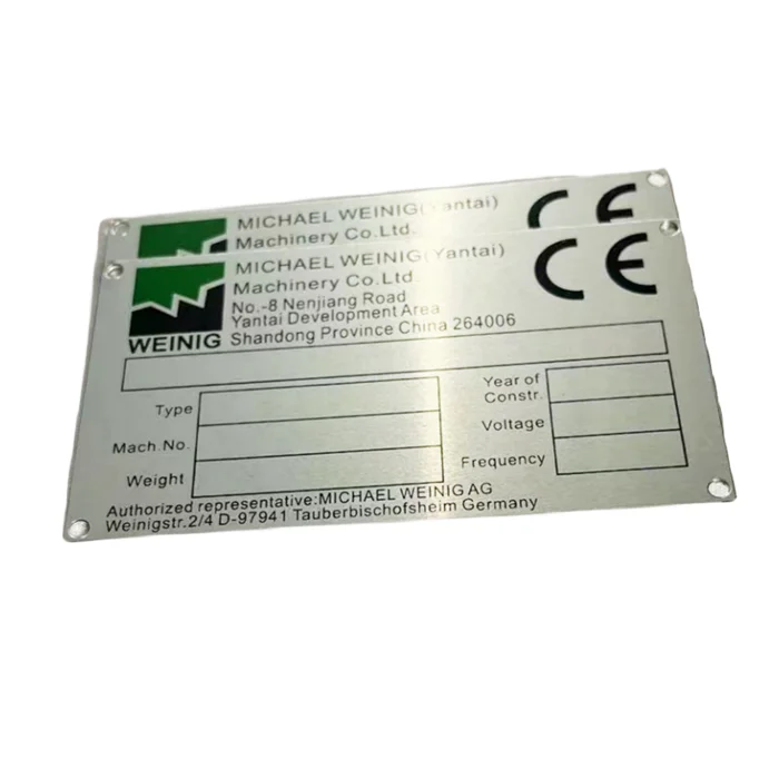 Custom Anodised Aluminum Machine Nameplate Metal Photo Printing ...