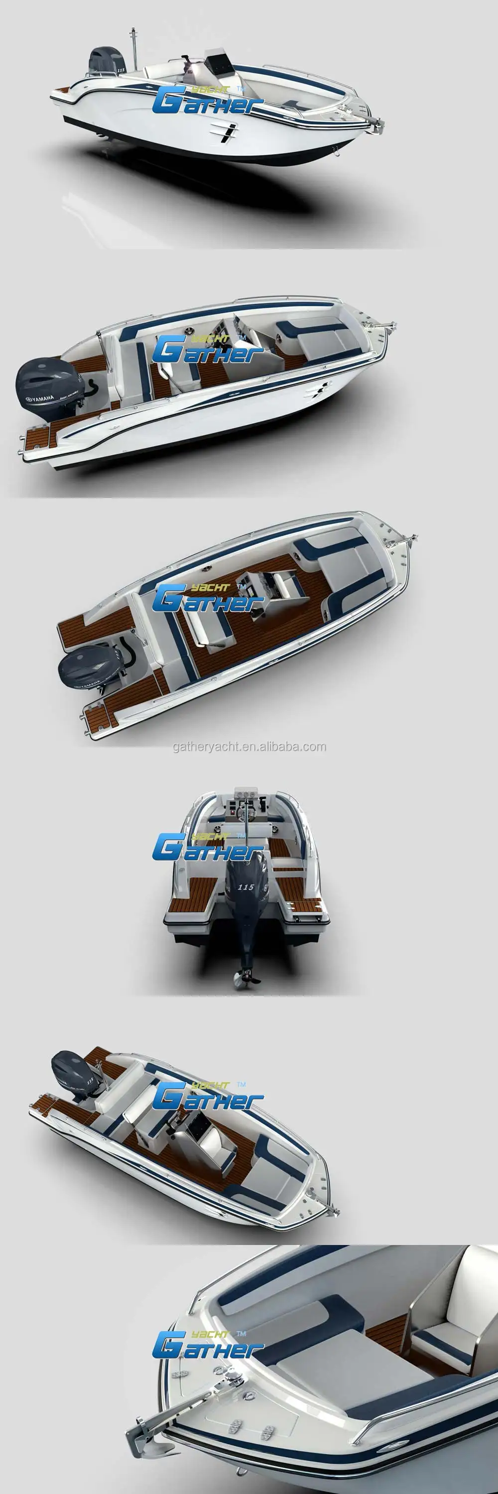 5.8m FRP Boat - Gathersport Sport Yacht with Customizable Color