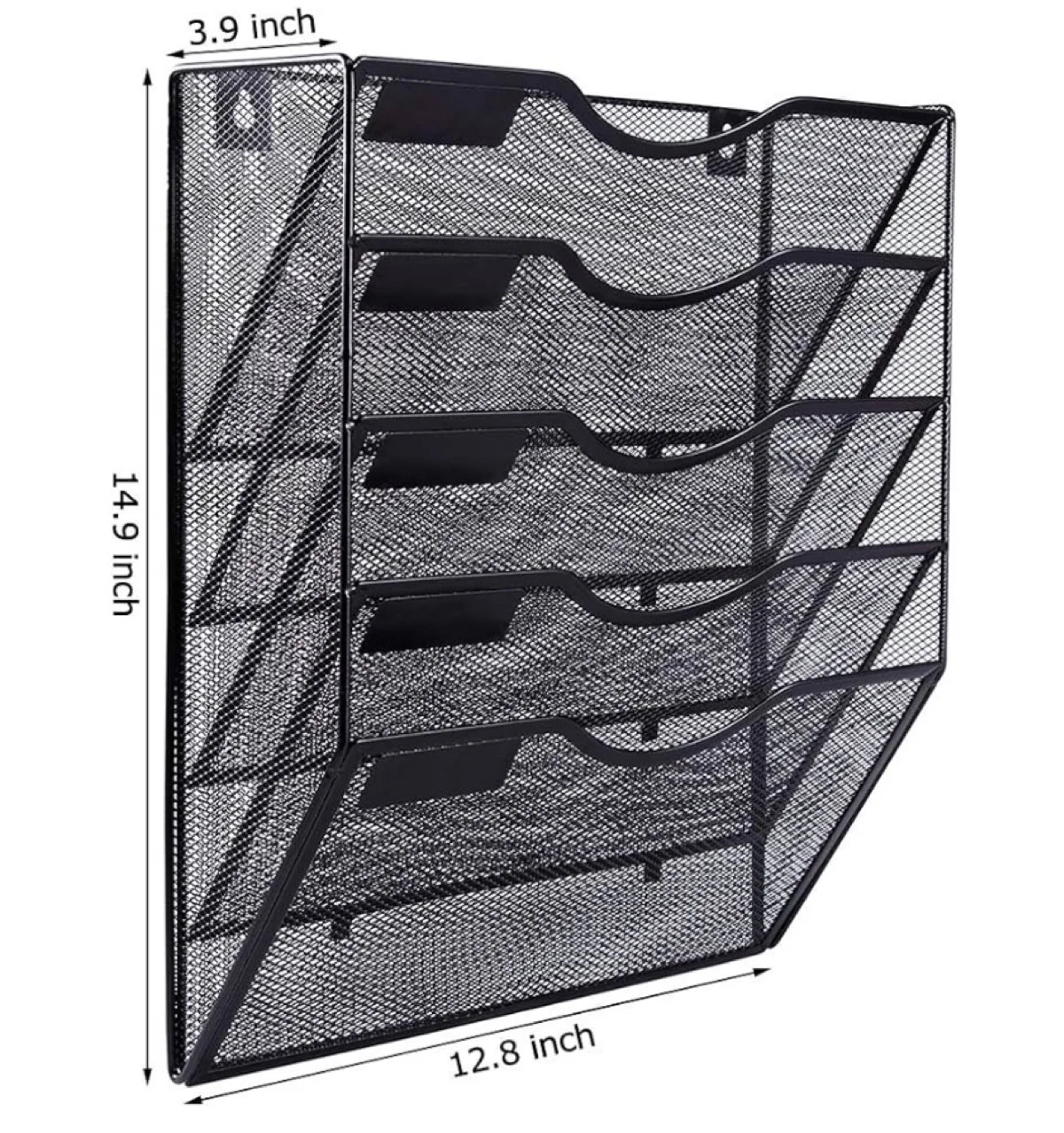 Metal Vertical Wall-Mounted File Organizer with Label Panel Office and ...
