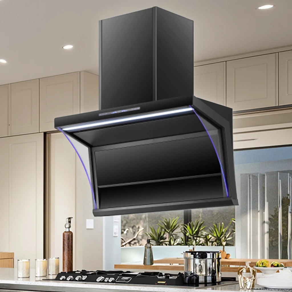 Ultra-Slim Electric Range Hood for Household Use Baffle Filter Wall ...