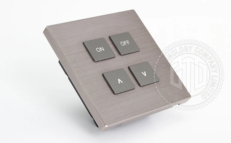 Luxury Fashion Gray Color CNC Metal Panel Push Button 4 Gang 12V DC Dry ...
