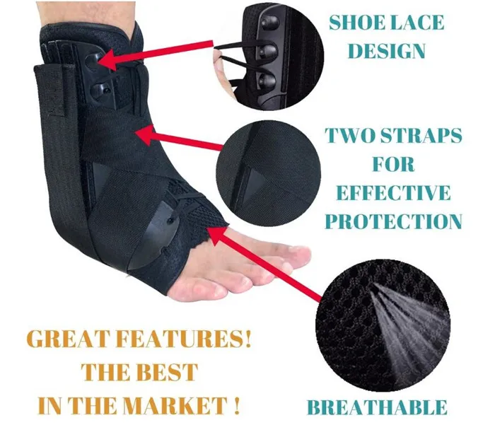 Lace up Ankle Stabilizer Brace - Prevent Sports Injuries