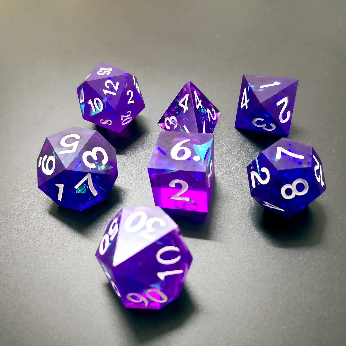 Sharp Edge Amethysts Rpg Dnd Dice Set Role Board Game With D4 D6 D8 D10 ...