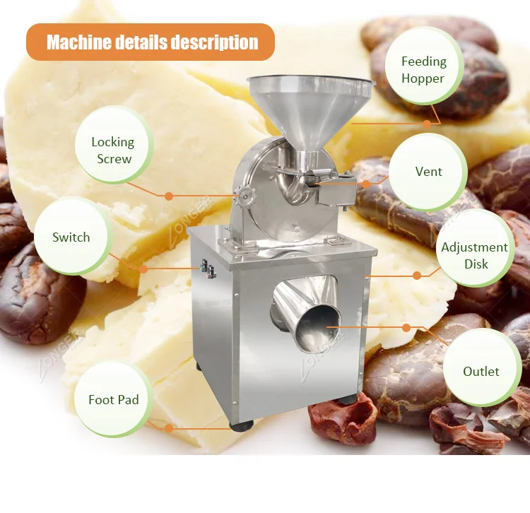 50-200kg/h Small Cacao Beans Mill Cocoa Milling Machine
