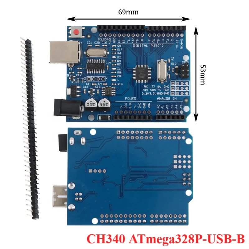 R3 Board CH340 ATmega328P Chip Improved Version for Arduino R3 Development Board USB-B/type-C ...