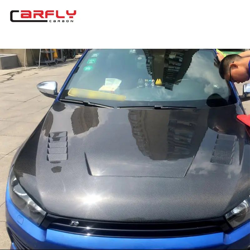 Carbon Fiber Car Turning Bonnet Hood for VW Scirocco