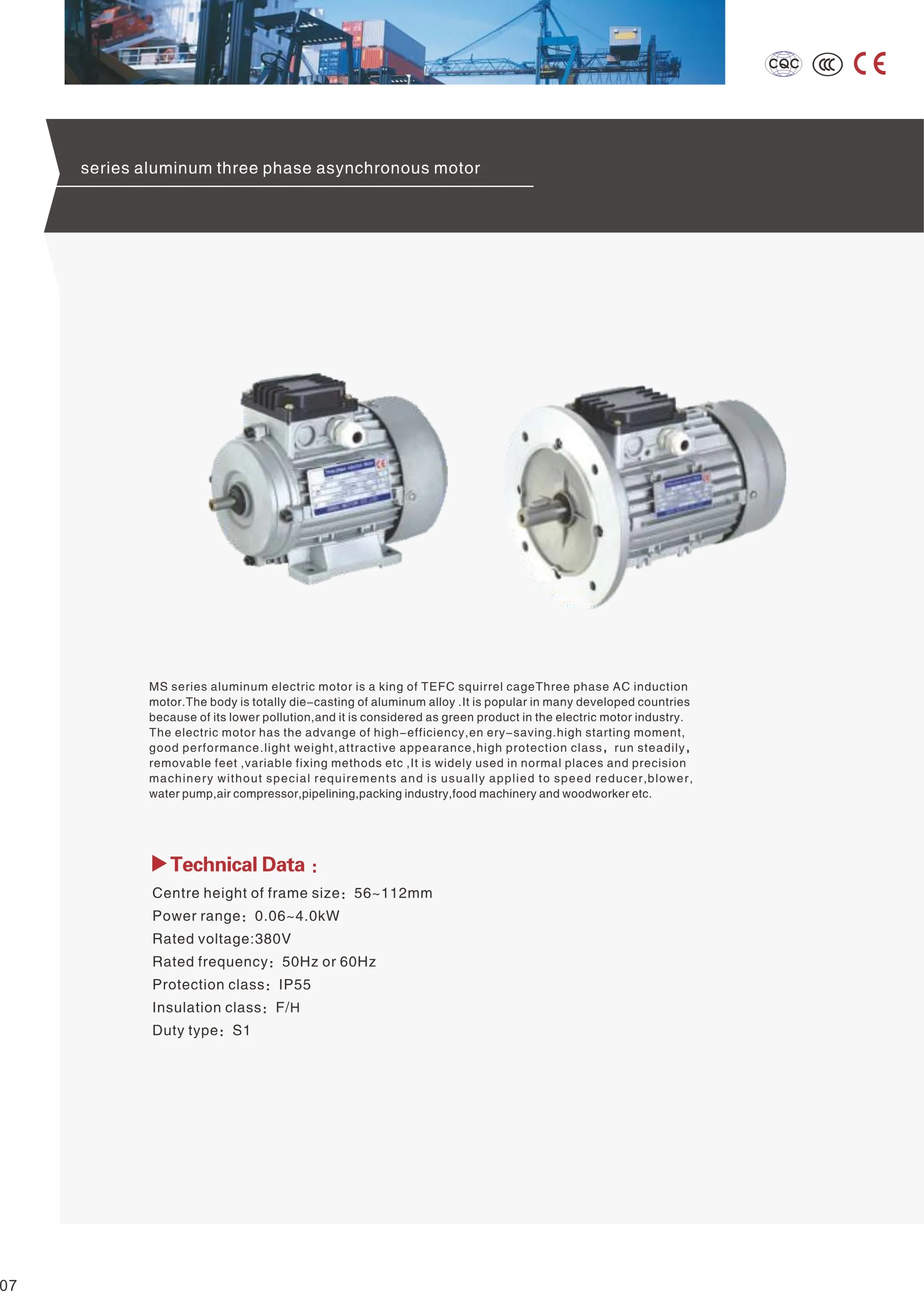 Motor eléctrico de alta eficiencia MS801-2 1HP, ventilador de autorefrigeración de 2 polos ...