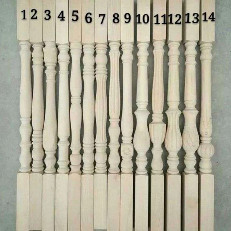 Red Oak Wood Staircase Balusters & Pillar Handrail Steps