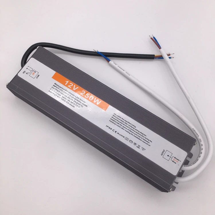 220V ac a dc 12 voltios 25a de fuente de alimentación conmutada impermeable IP68 de slim 300w de ...